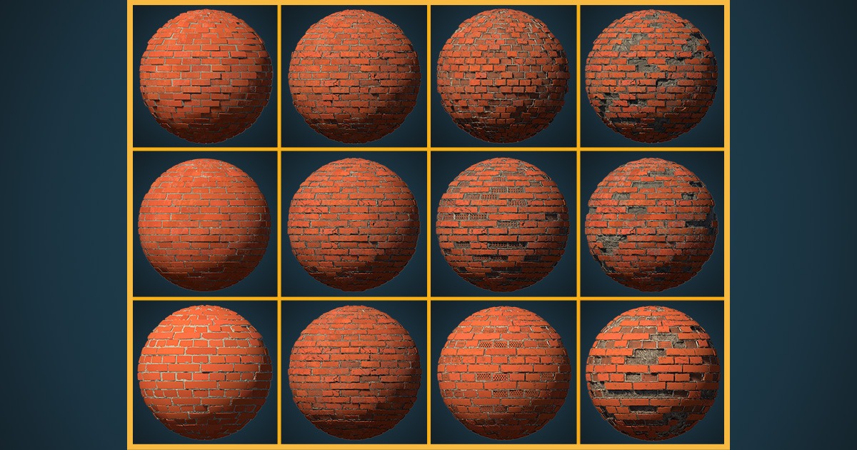 PBR Bricks Bundle - URP Displacement | 2D Brick | Unity Asset Store