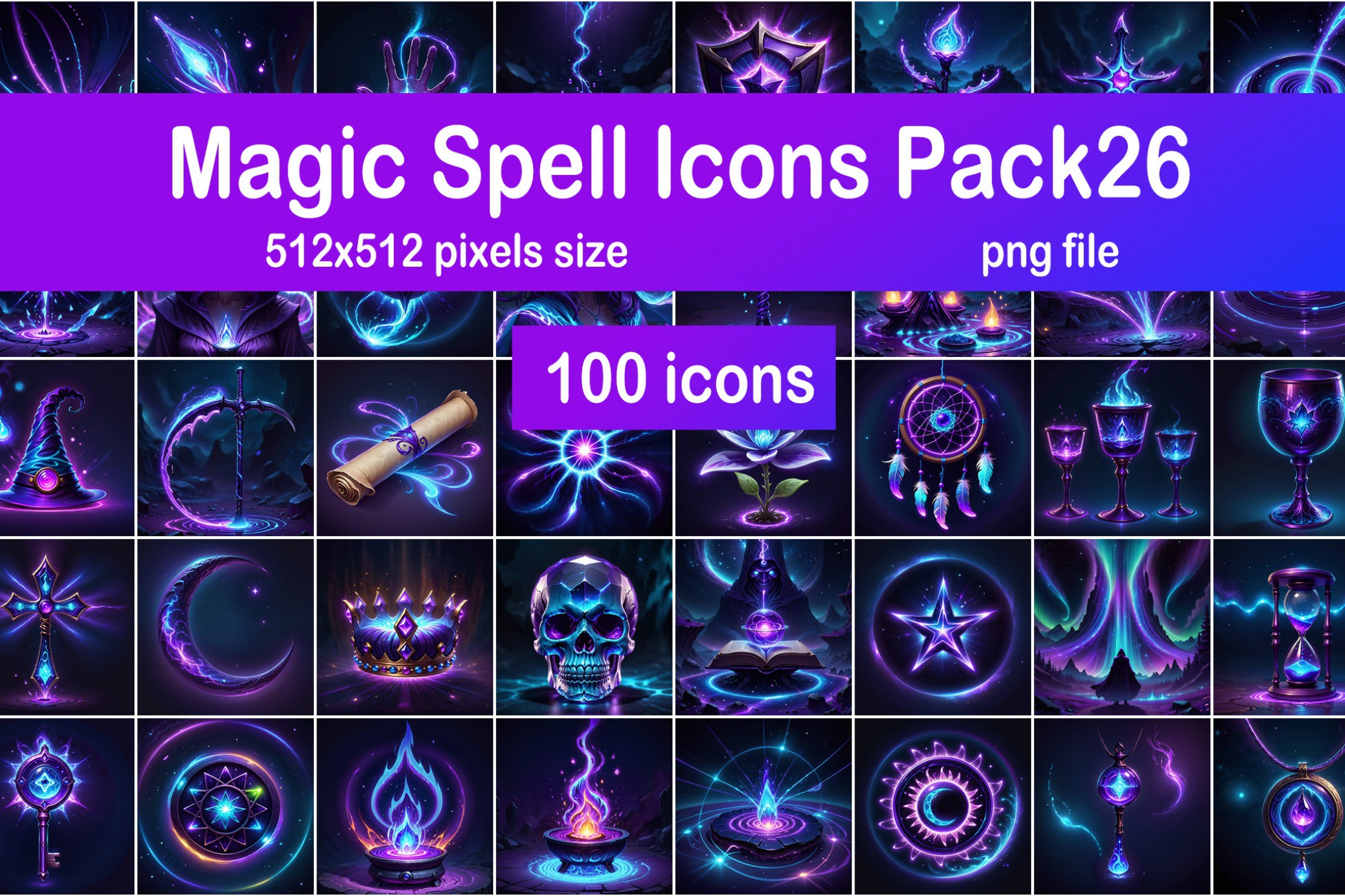 Magic Spell Icons Pack26 - Arcane | 2D Icons | Unity Asset Store