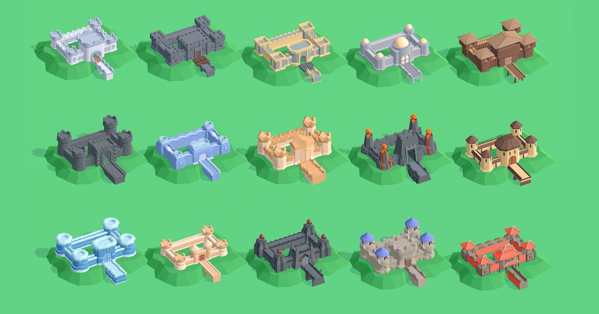 Hyper Casual Castles | 3D Environments | Unity Asset Store