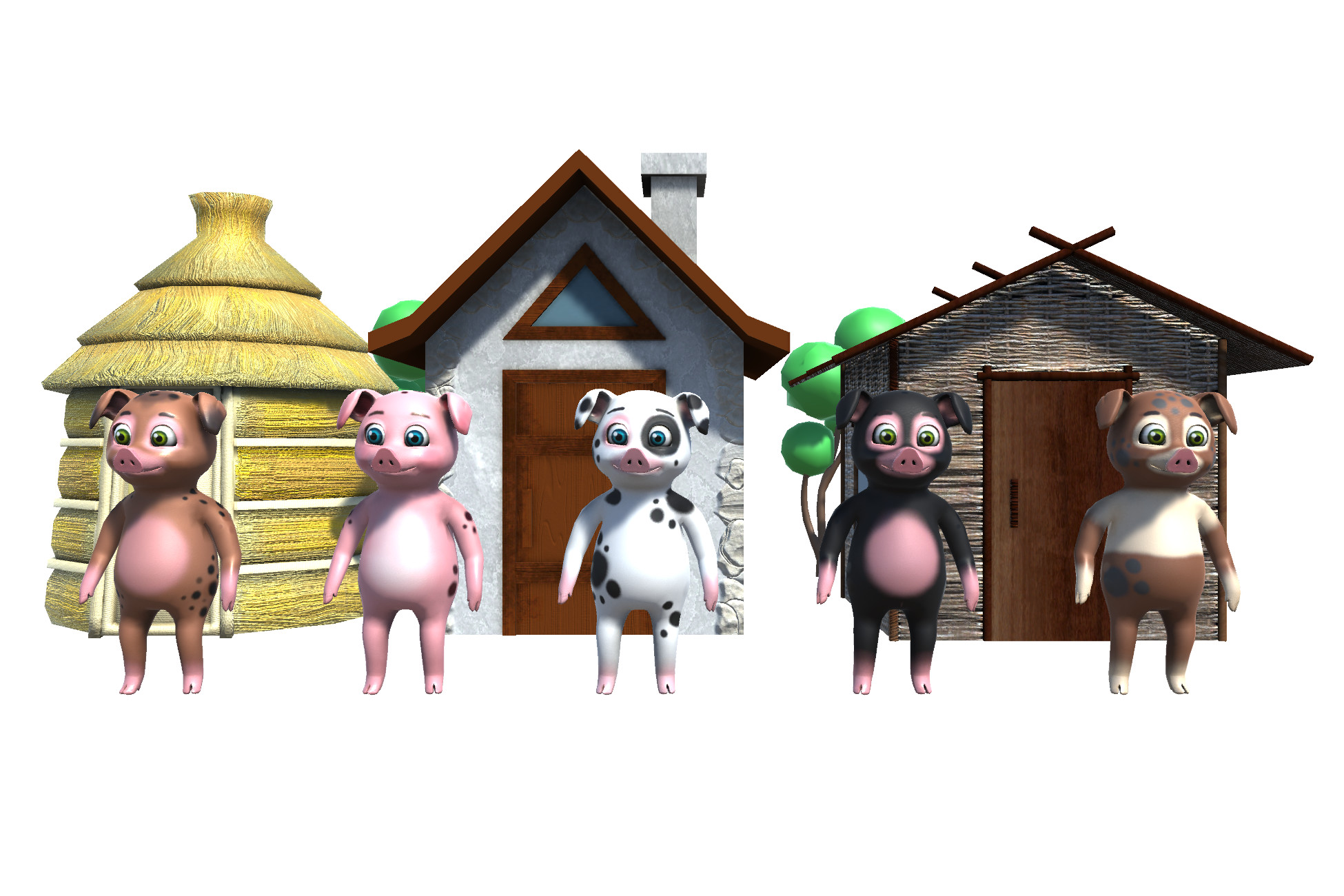 Funny 3D Pig family | 3D Animals | Unity Asset Store