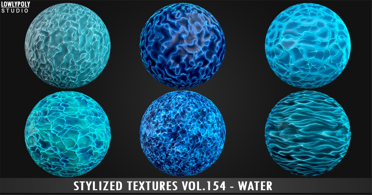 Stylized Water Vol.154 - Hand Painted Textures | 2D Water | Unity Asset ...