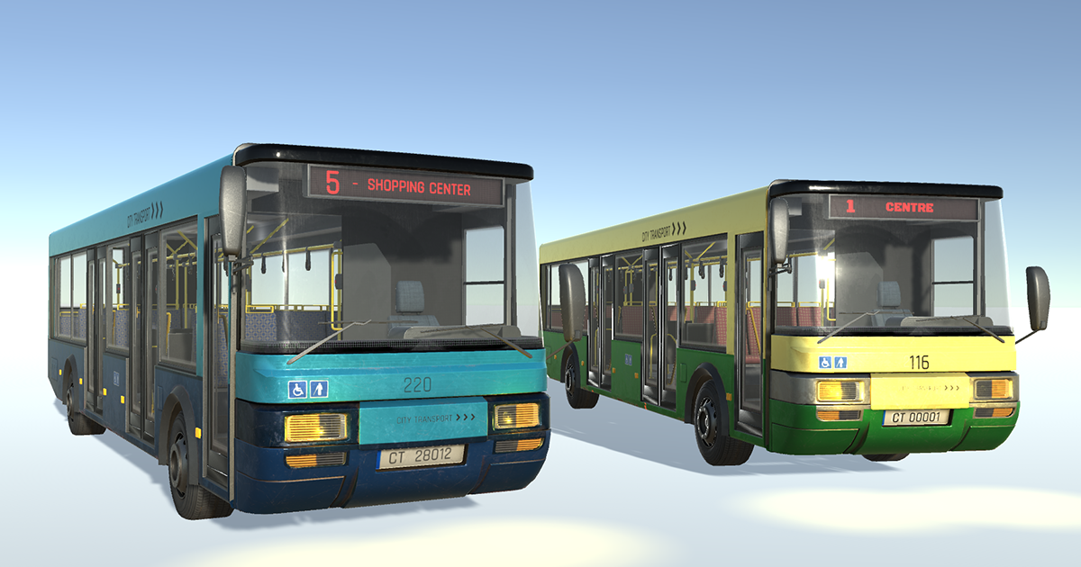 Two City Buses Pack | 3D 乗り物 | Unity Asset Store