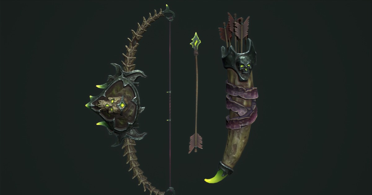 Undead bow quiver arrow | 3D Weapons | Unity Asset Store