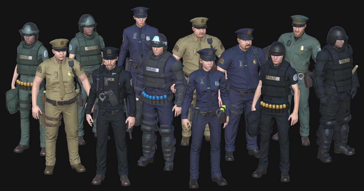 npc_police_set_01 | 캐릭터 | Unity Asset Store