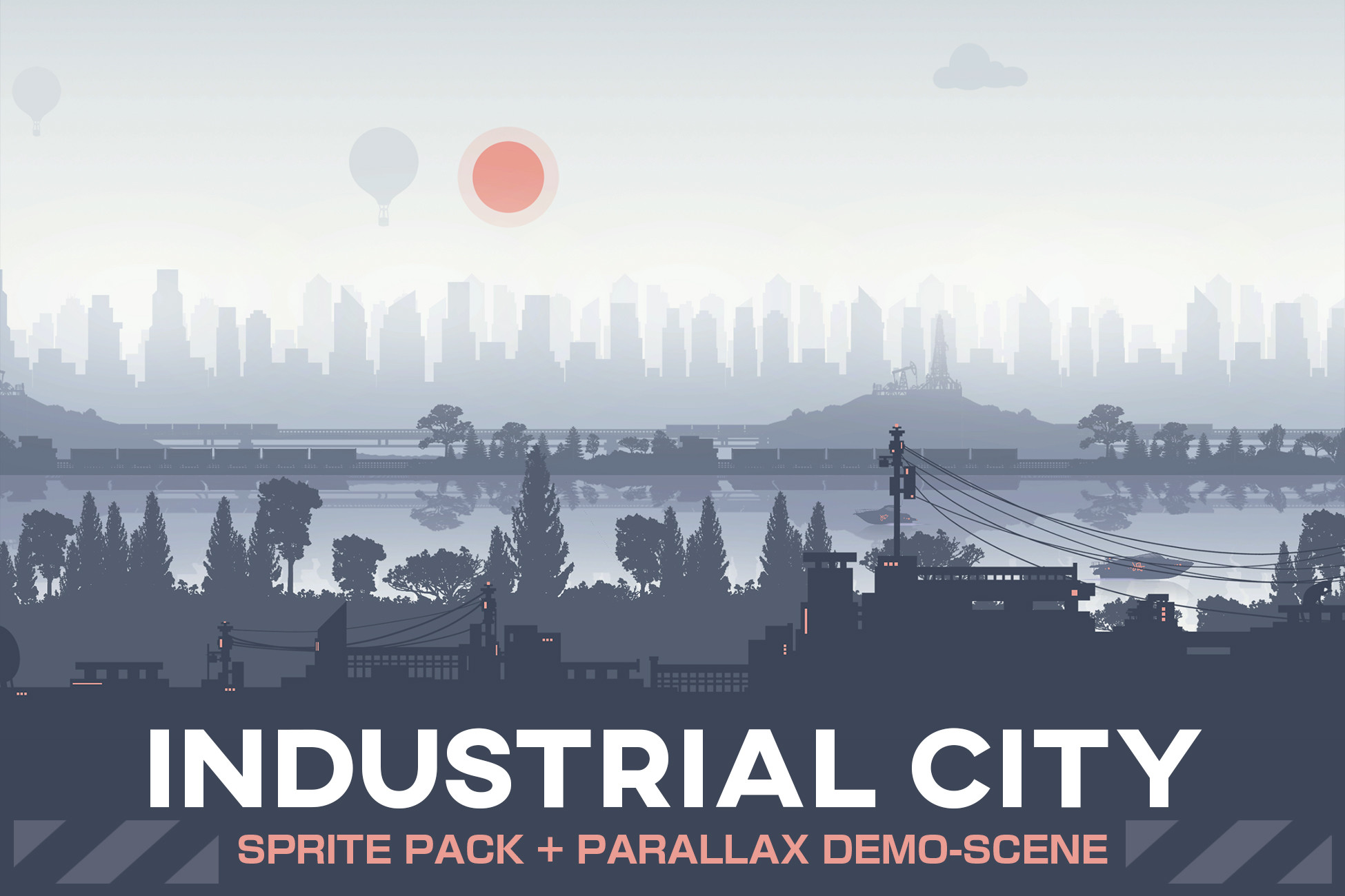 Industrial City / 2D Landscape | 2D Environments | Unity Asset Store