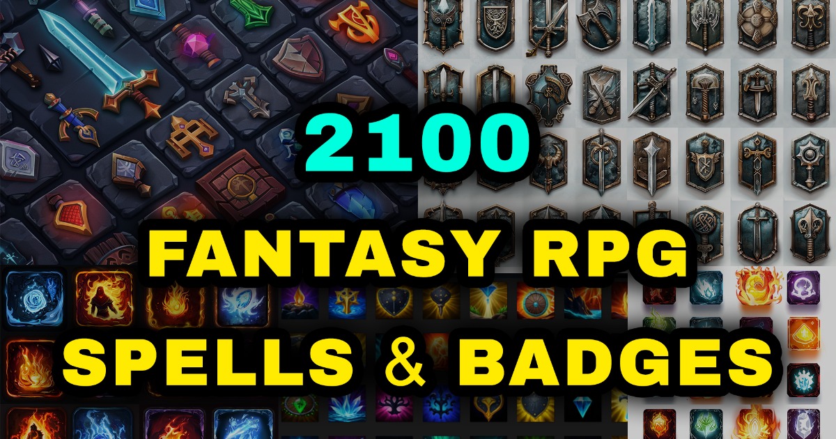 2100 SpellBook & Badges Megapack | 2D Icons | Unity Asset Store