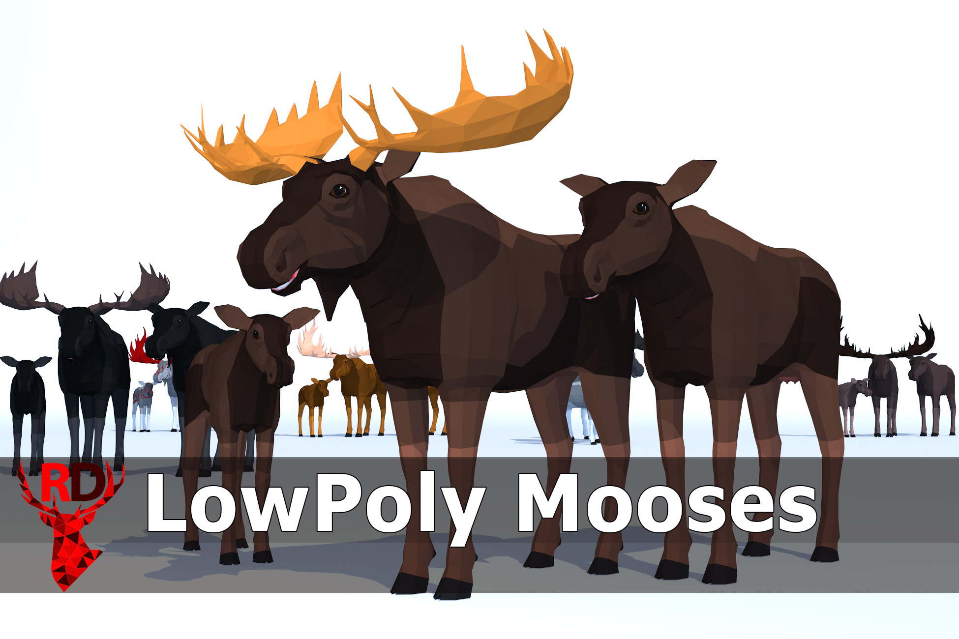 LowPoly Moose pack | 3D 動物 | Unity Asset Store
