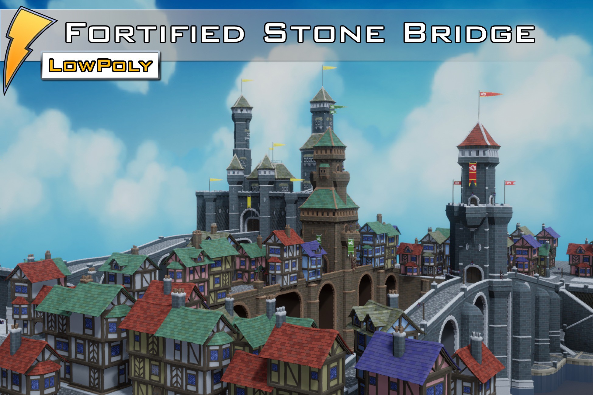 LowPoly Stone Fortifications & Bridges | 3D 도시 | Unity Asset Store