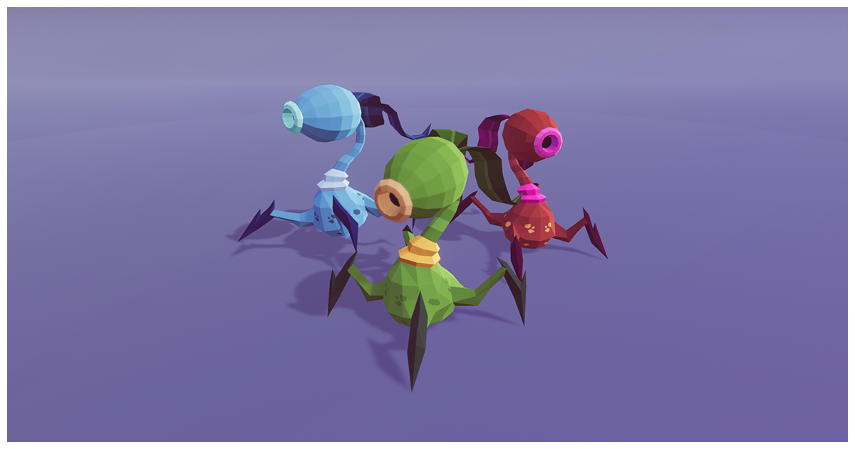 Polygonal Pea Shooter | 3D Creatures | Unity Asset Store
