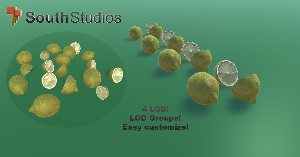LOD Fruit A01 Lemon | 3D Food | Unity Asset Store