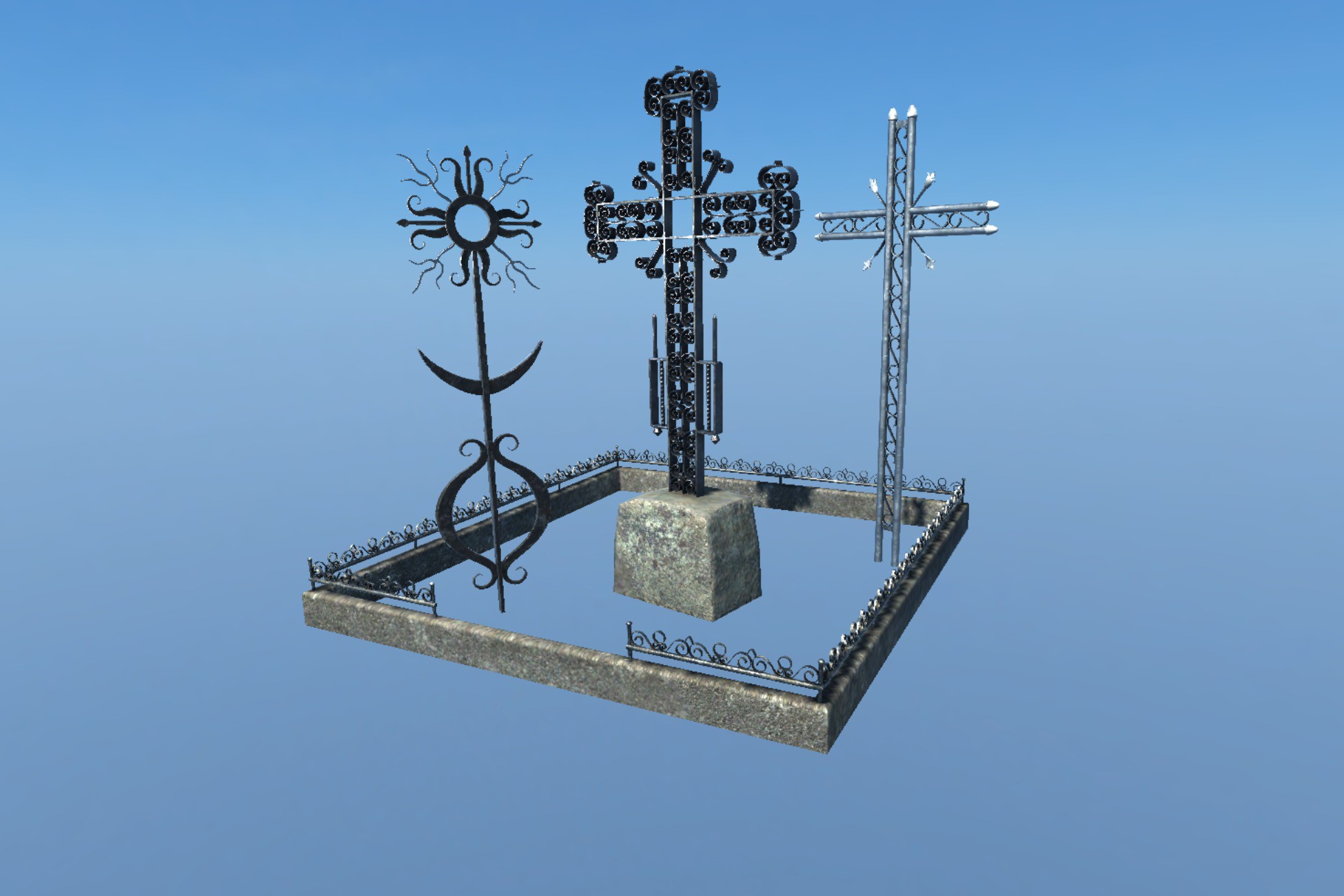 Old Metal Crosses and Graves | 3D Props | Unity Asset Store