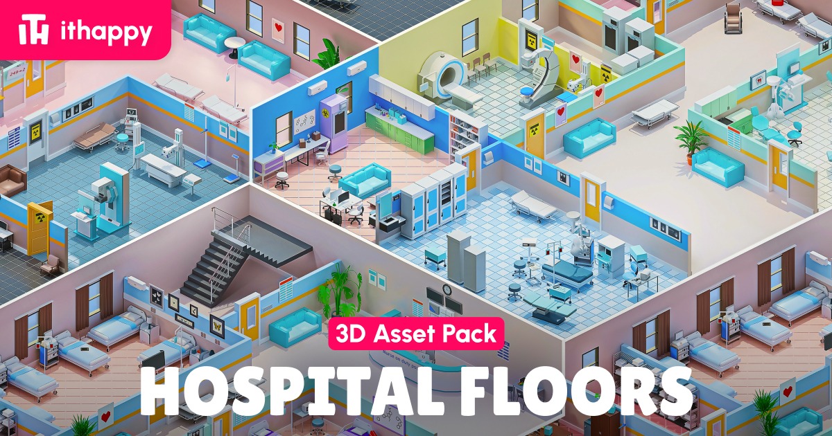 Hospital Floors - Low Poly 3D Models Pack | 3D 内饰 | Unity Asset Store