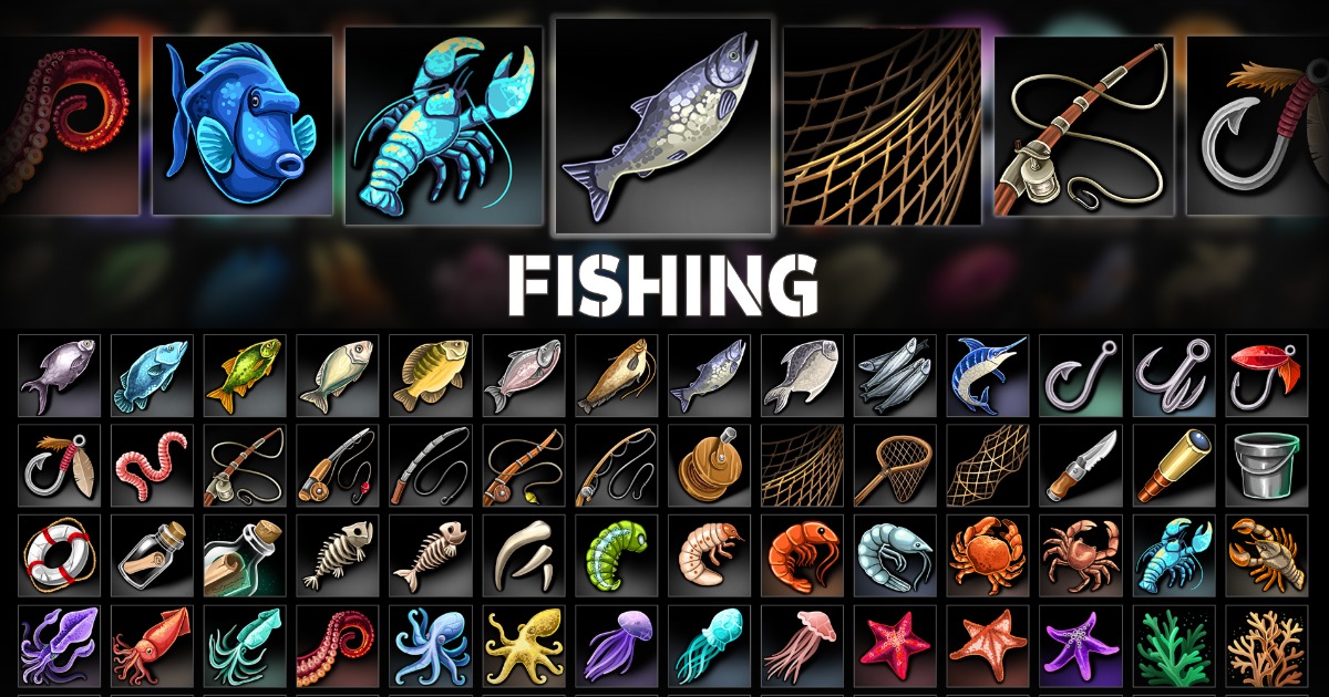 Fishing - Icons | 2D Icons | Unity Asset Store