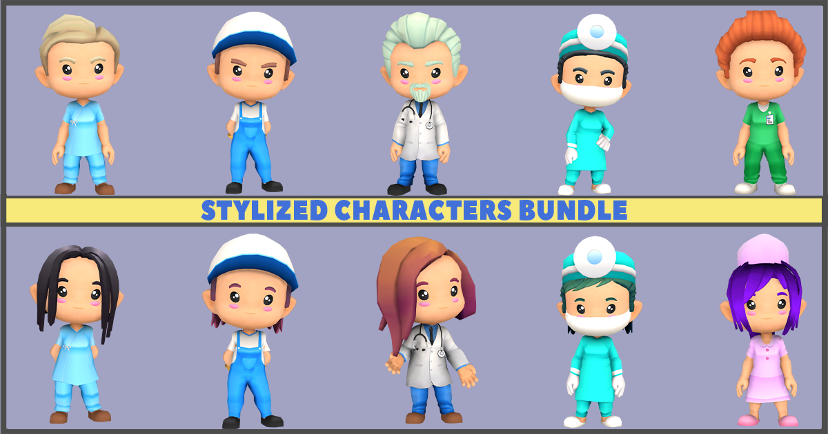 Royalty Hospital Stylized Characters Bundle | 3D Characters | Unity ...