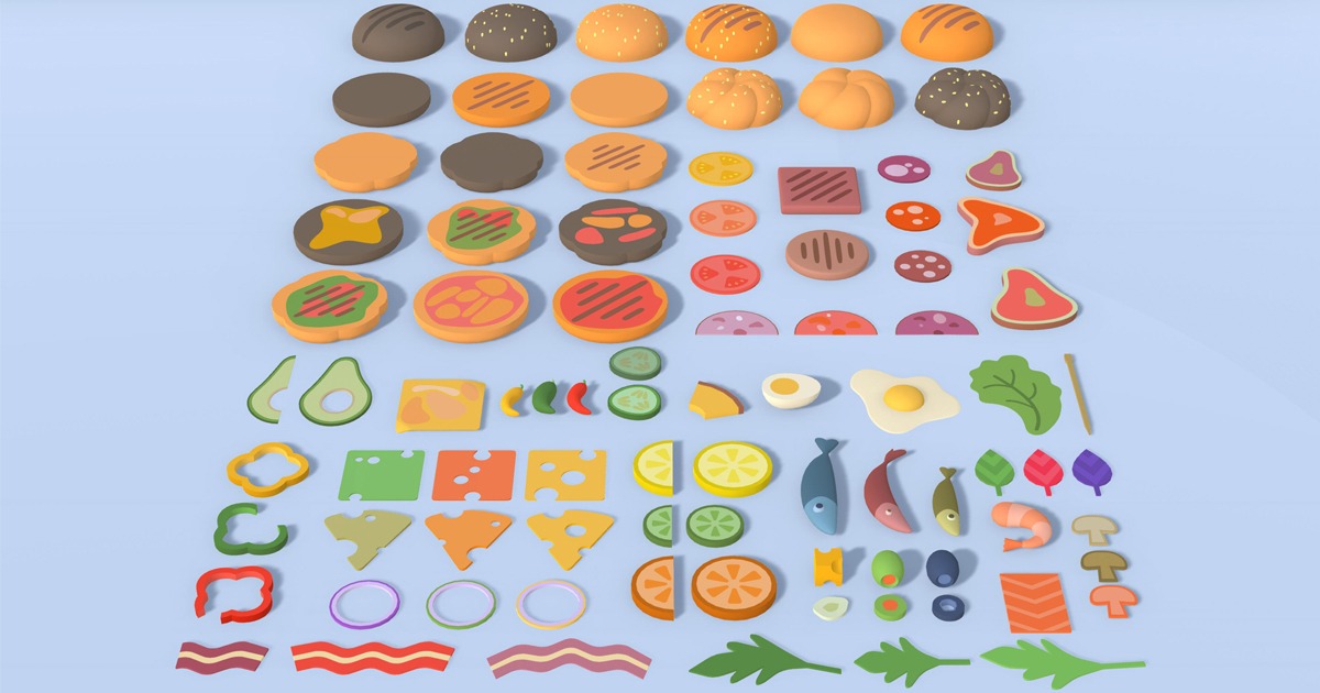 Burgers Constructor | 3D Food | Unity Asset Store