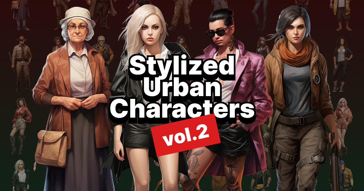 Unique stylized urban civilian characters portraits hand paint full ...