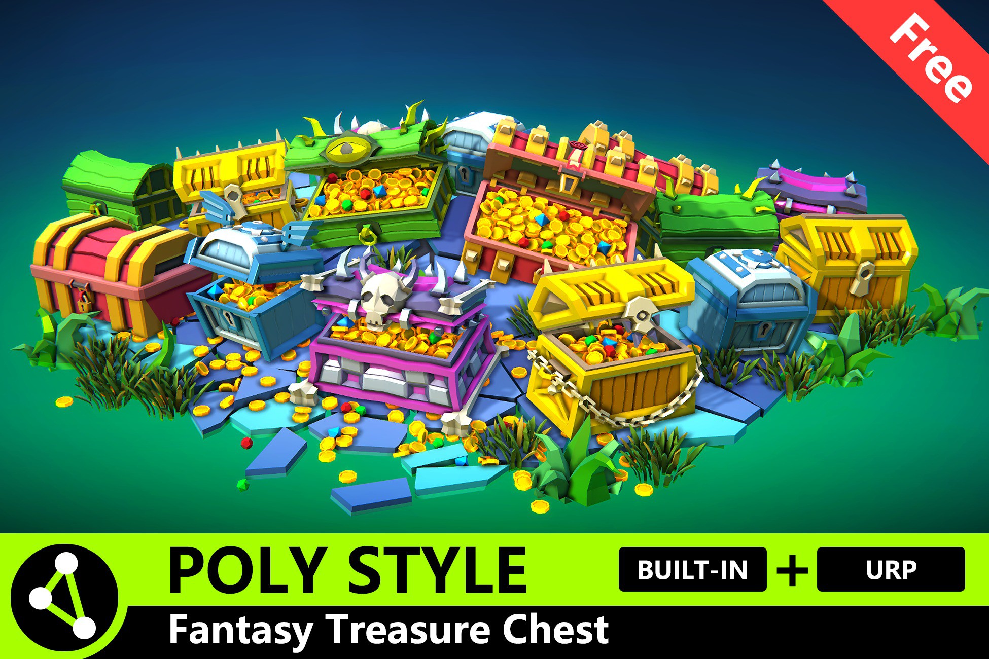 POLY STYLE - Fantasy Treasure Chest | 3D Props | Unity Asset Store