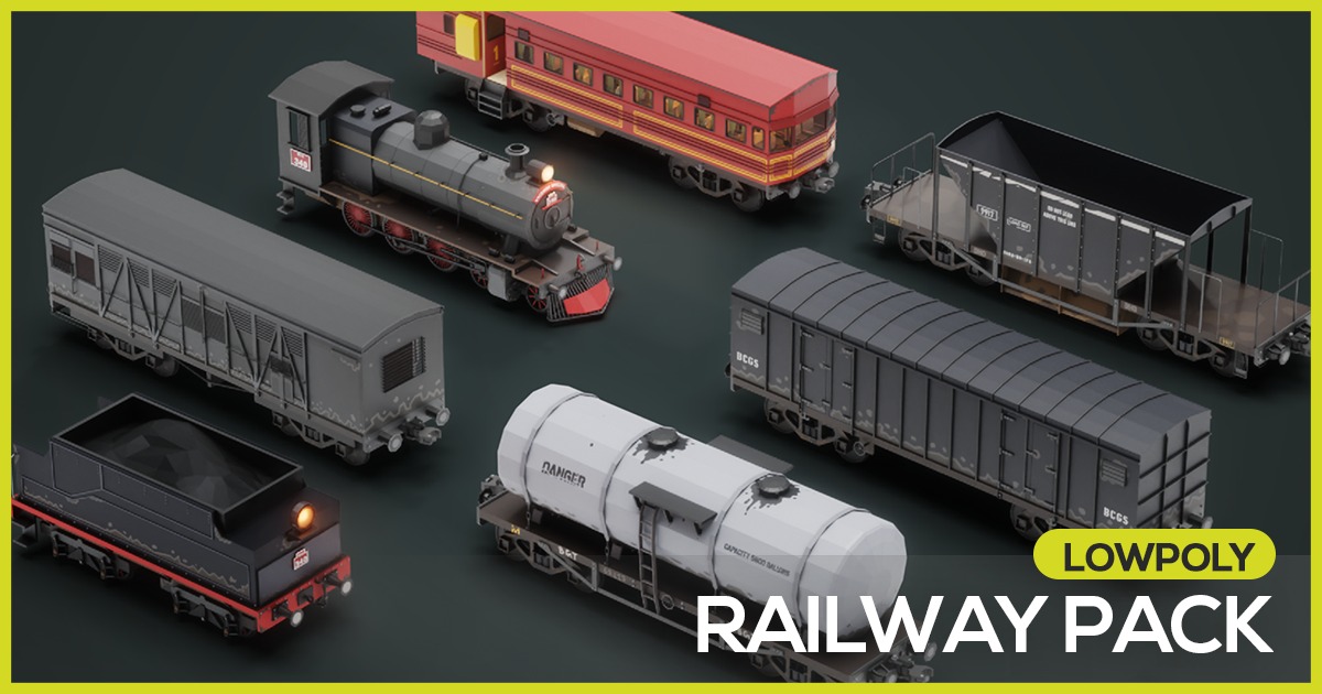 Lowpoly Railway Pack | 3D Props | Unity Asset Store