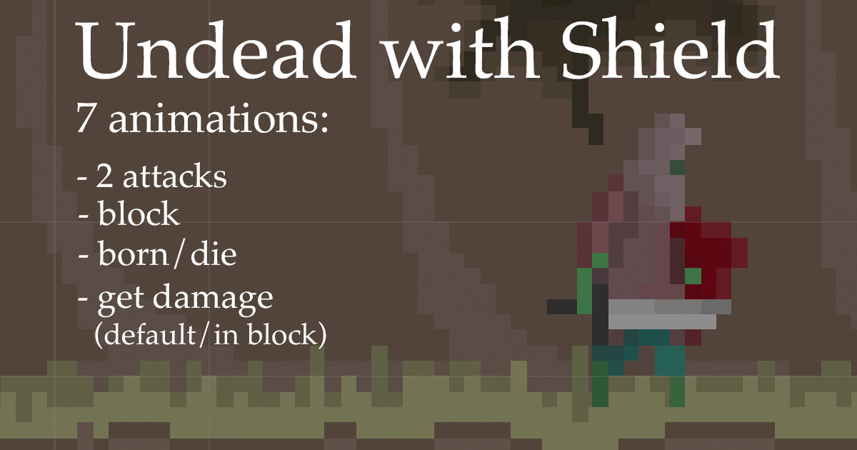 Pixel Undead with Shield | 2D Characters | Unity Asset Store