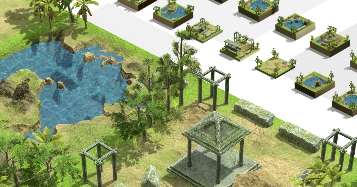 Tileable 3d Terrain - Land, Ponds and Lakes | 3D Landscapes | Unity ...