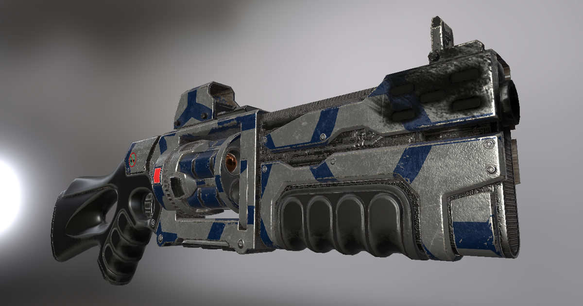"Subtractor" post-apocalyptic revolver rifle | 3D Guns | Unity Asset Store