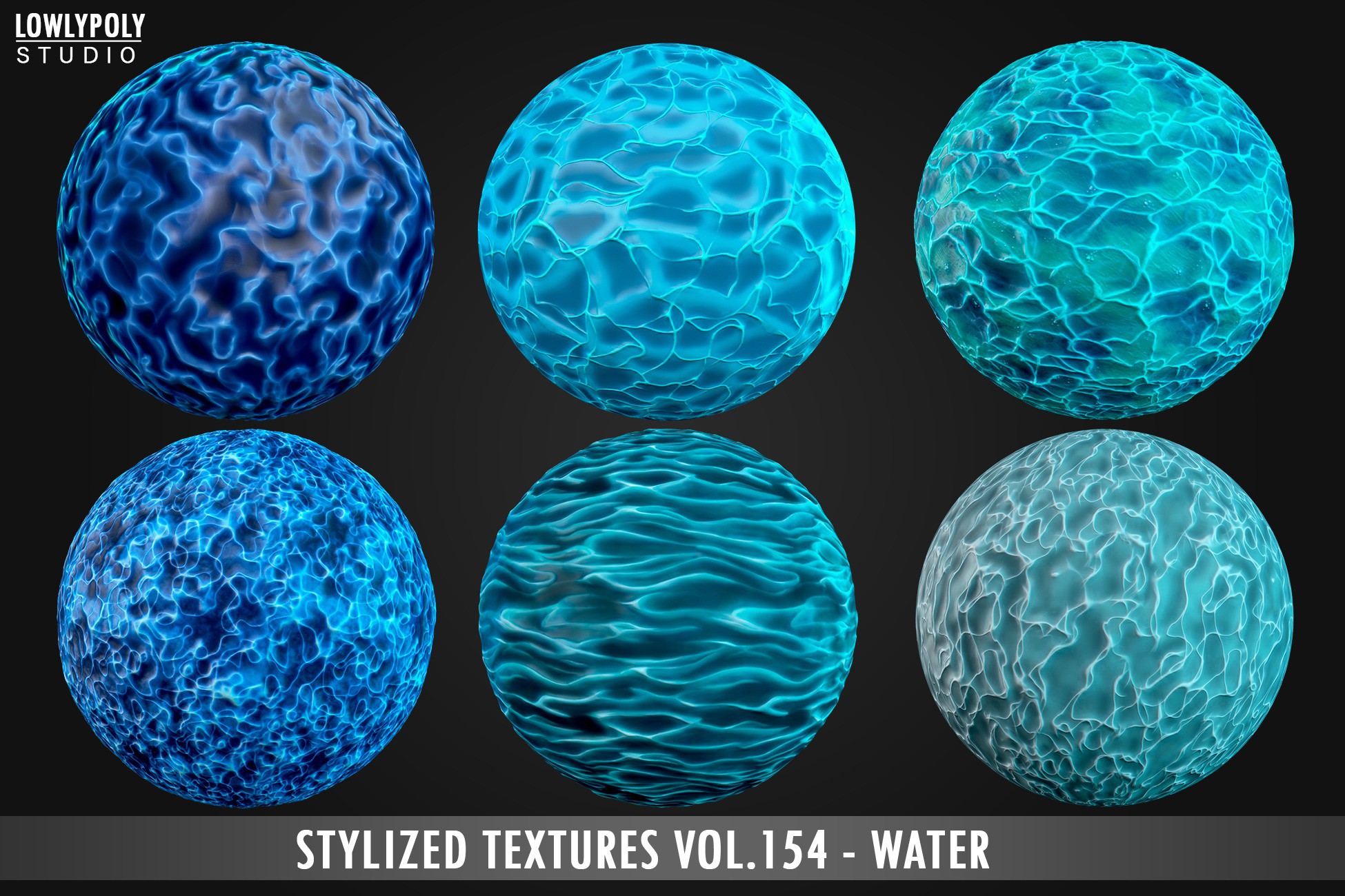 Stylized Water Vol.154 - Hand Painted Textures | 2D Water | Unity Asset ...