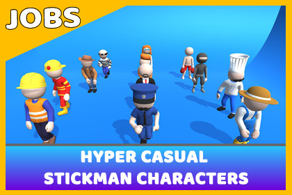 Hyper-Casual Stickman Jobs Package | Unity AssetStore Price down ...