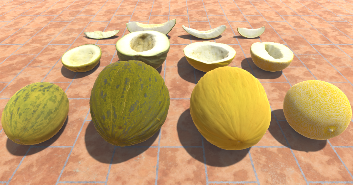 Melons Pack (Whole, Slices & Halves) | 3D Food | Unity Asset Store