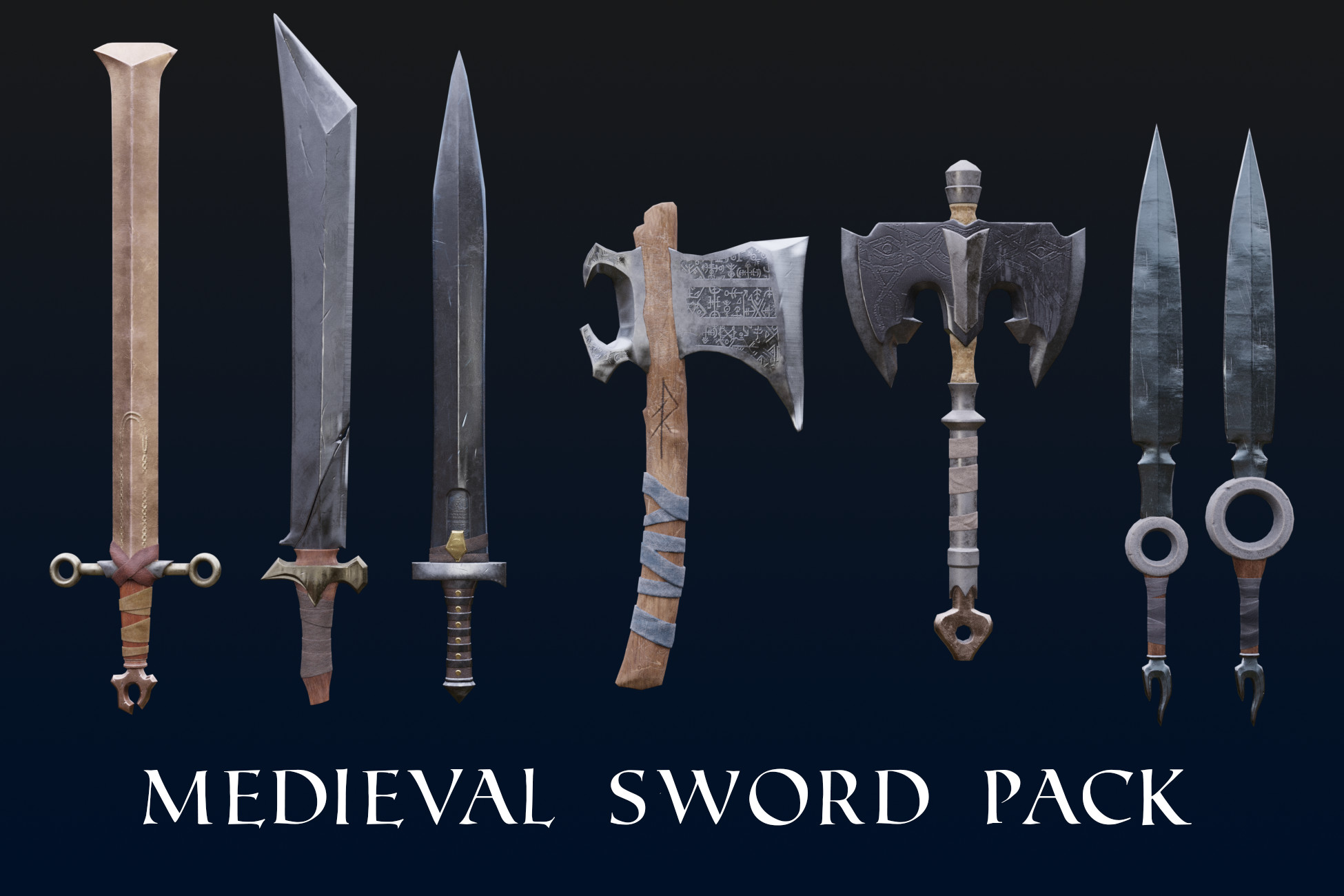 Stylized PBR Medieval Sword Pack | 3D Weapons | Unity Asset Store