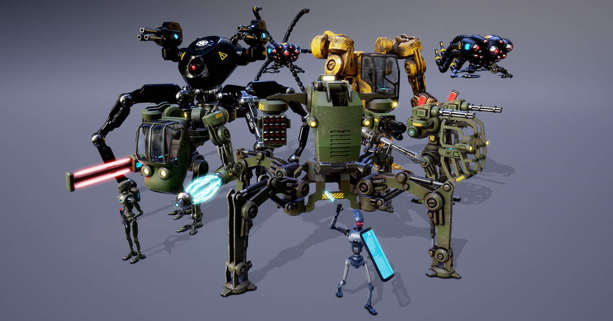 SCI FI ROBOTS PACK VOL 3 | 3D Robots | Unity Asset Store