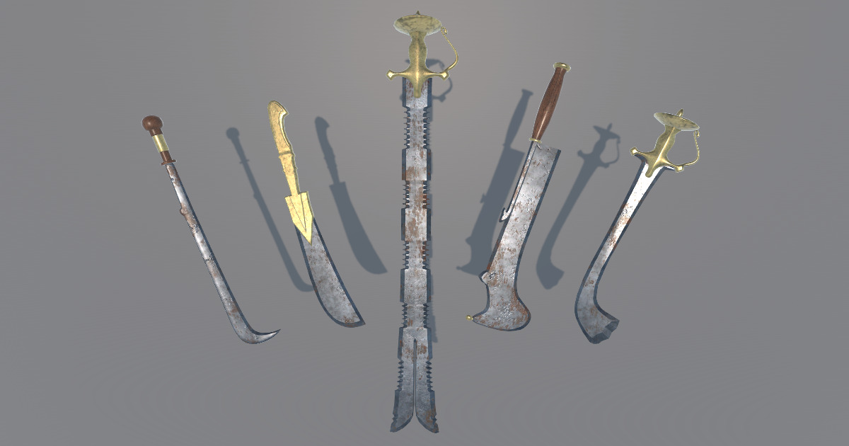 Battle Worn swords | 3D Weapons | Unity Asset Store