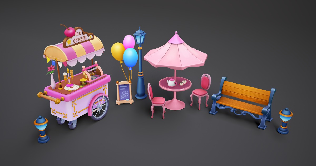 Stylized street asset | 3D Exterior | Unity Asset Store