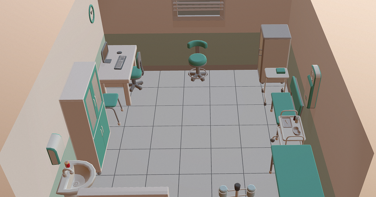 Cartoon medical treatment room | 3D Interior | Unity Asset Store