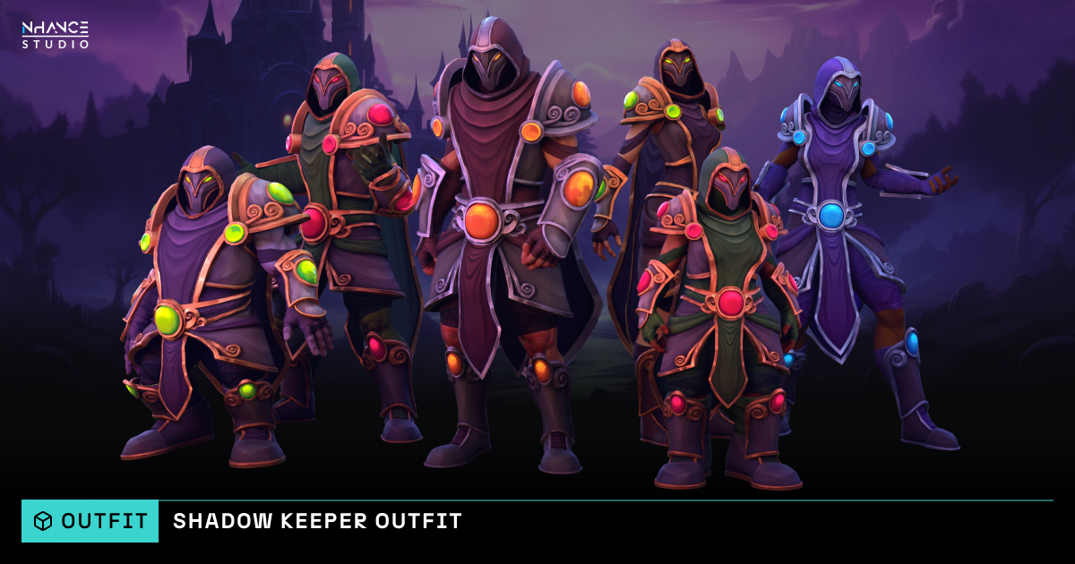 Stylized Shadow Keeper Armor Outfit | 3D Humanoids | Unity Asset Store