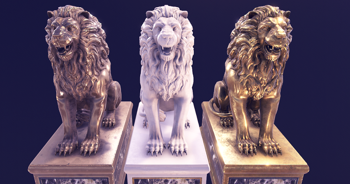 A statue of a lion. | 3D Historic | Unity Asset Store
