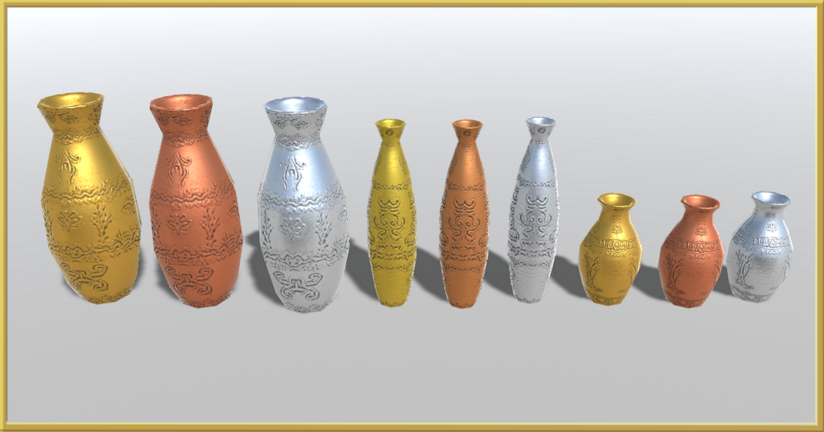 Metallic Vases [by Silver Cats] | 3D Props | Unity Asset Store