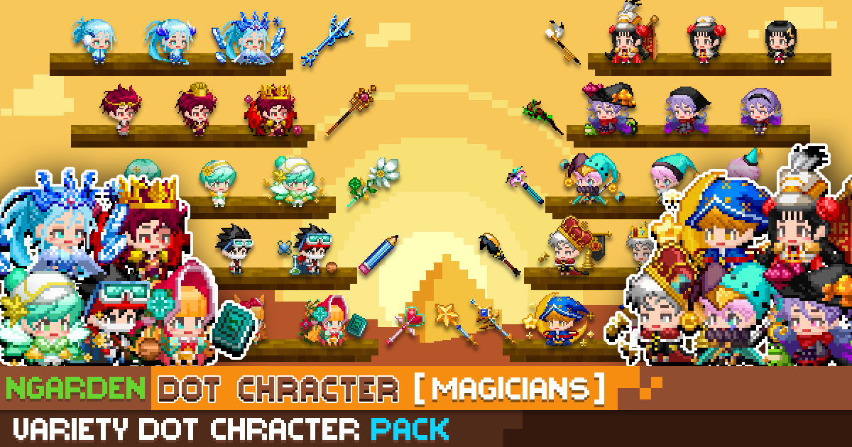 2D Pixel Character Magician | 2D Characters | Unity Asset Store
