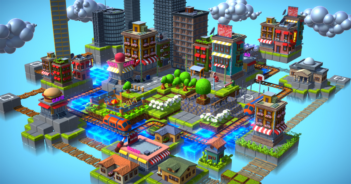 KUBIKOS – 3D Cube City (Modular Stylized Urban Pack) | 3D Environments ...