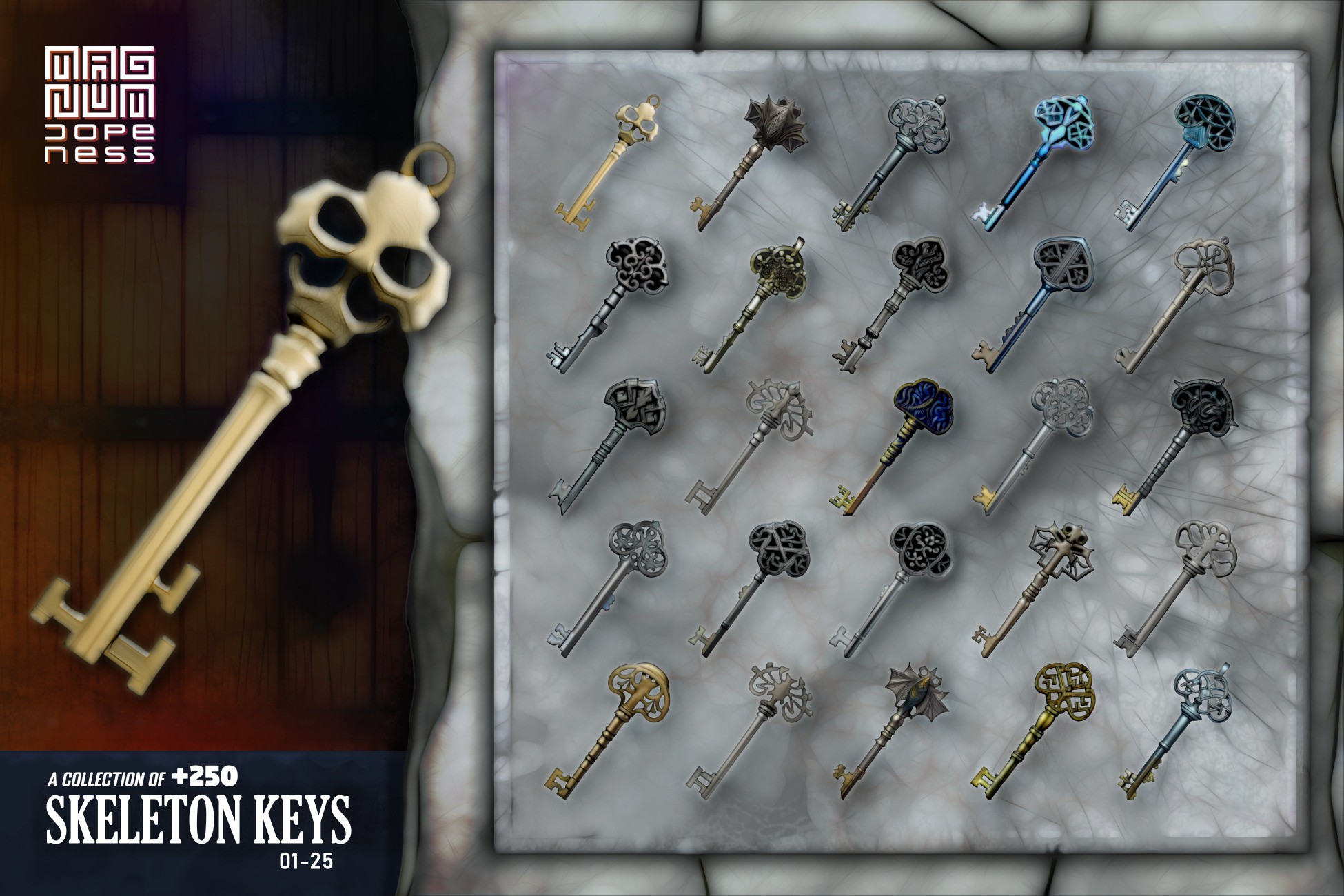 2D Treasure Trove - Skeleton Keys | 2D 아이콘 | Unity Asset Store