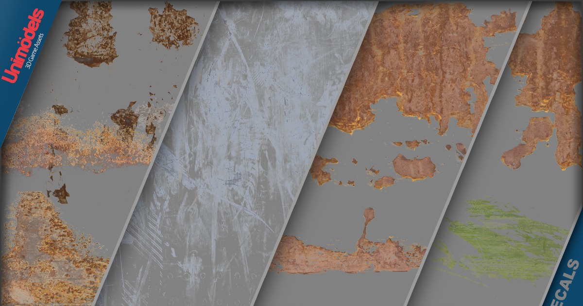 Decals rusty metallic stain Vol. 4 | 2D Textures & Materials | Unity Asset Store
