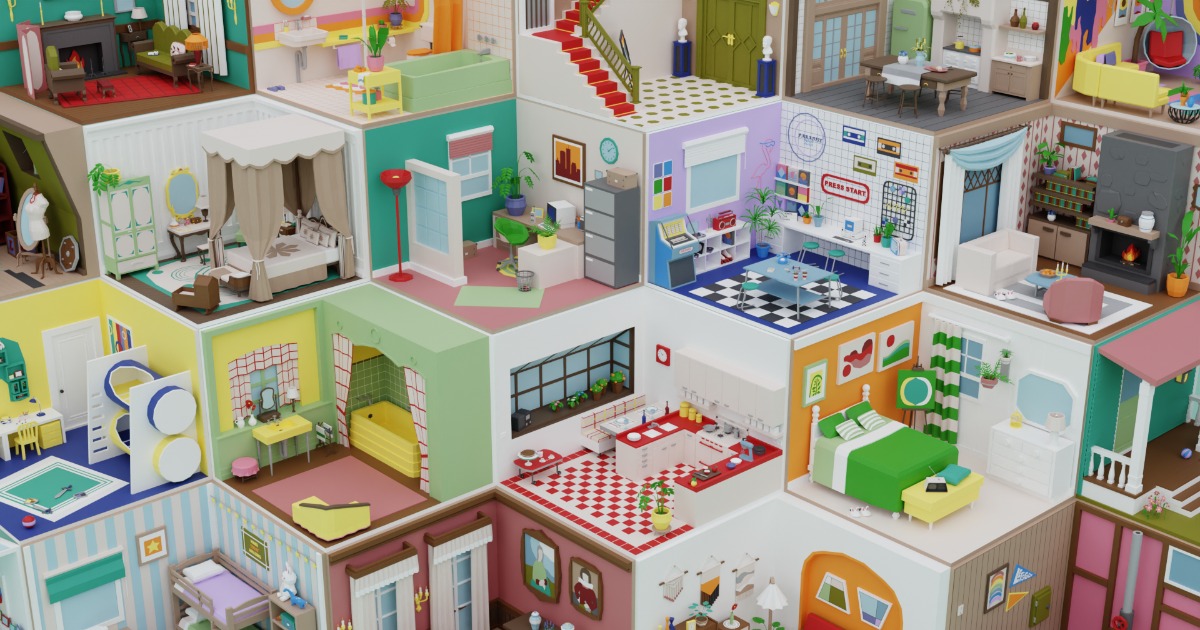 Low Poly Retro Vintage Rooms Interiors 2 | 3D Environments | Unity ...