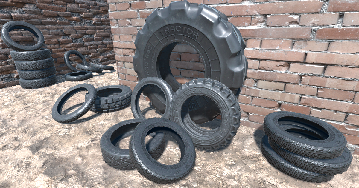 3D Pack of Tires | 3D Props | Unity Asset Store