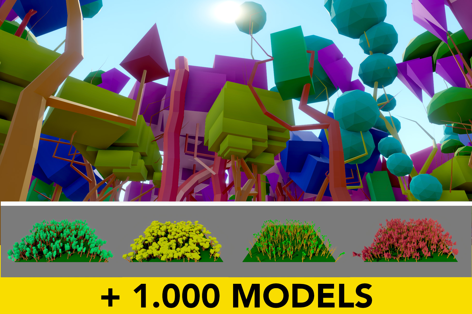 1K Trees Low Poly - Nature Pack | 3D Trees | Unity Asset Store