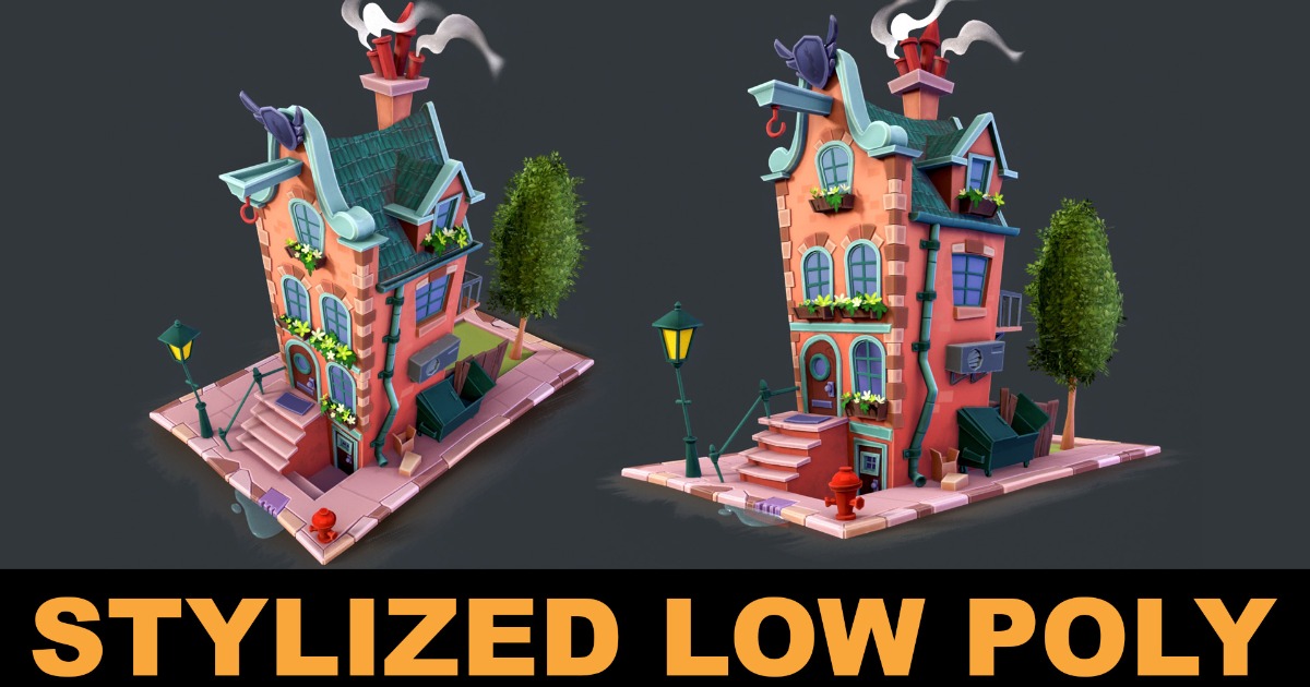 Low Poly Stylized Cartoon House | 3D Fantasy | Unity Asset Store