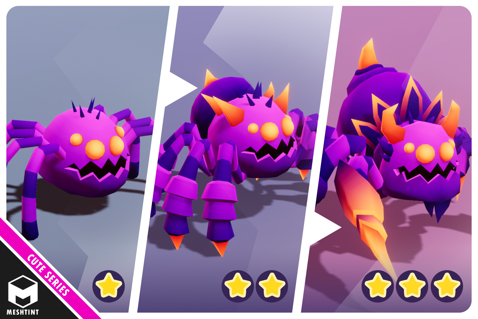 Spider Toxin King Evolution Pack Cute series | 3D Creatures | Unity ...