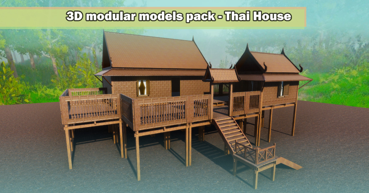 3D Modular models pack - Thai house | 3D Environments | Unity Asset Store
