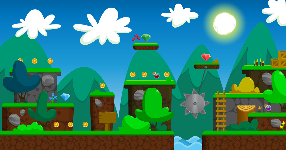 Sunny Morning Platformer Tile Set | 2D Environments | Unity Asset Store