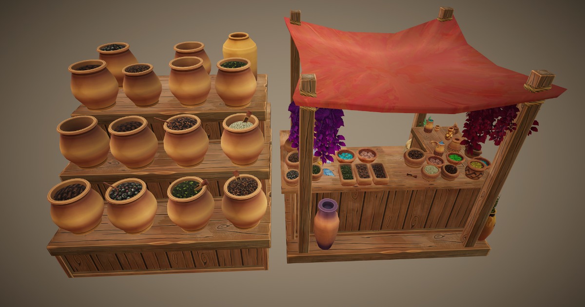 Stylized Store - Spices and Pottery | 3D Environments | Unity Asset Store