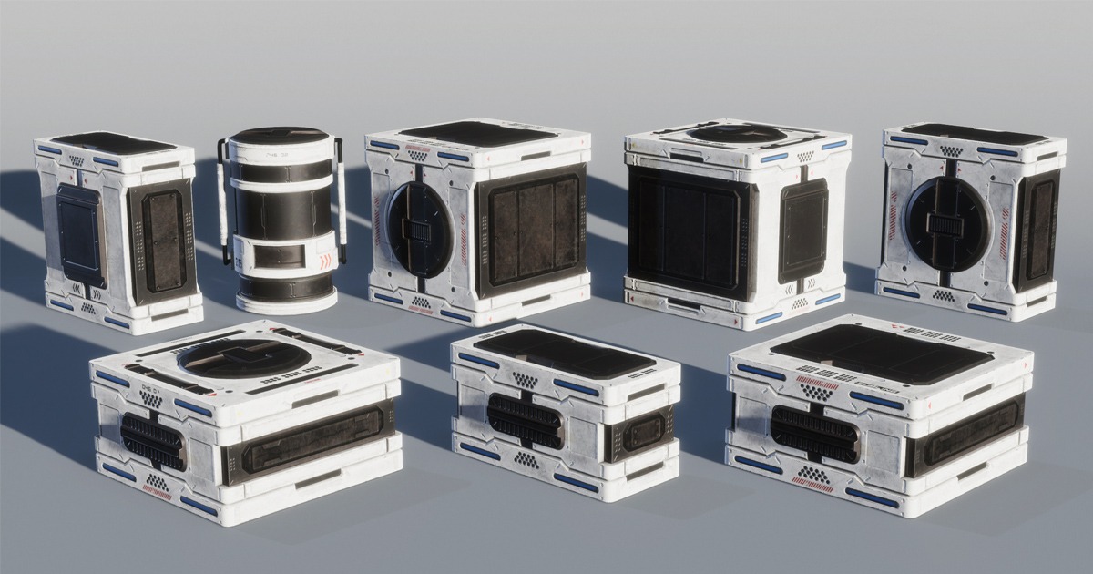 Sci Fi Boxes A | 3D Furniture | Unity Asset Store
