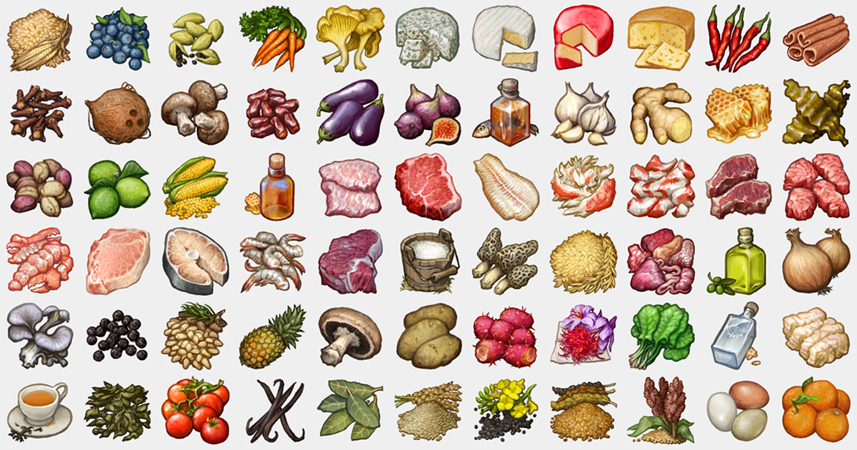 Icons: Food, Spices, Drinks | 2D Icons | Unity Asset Store